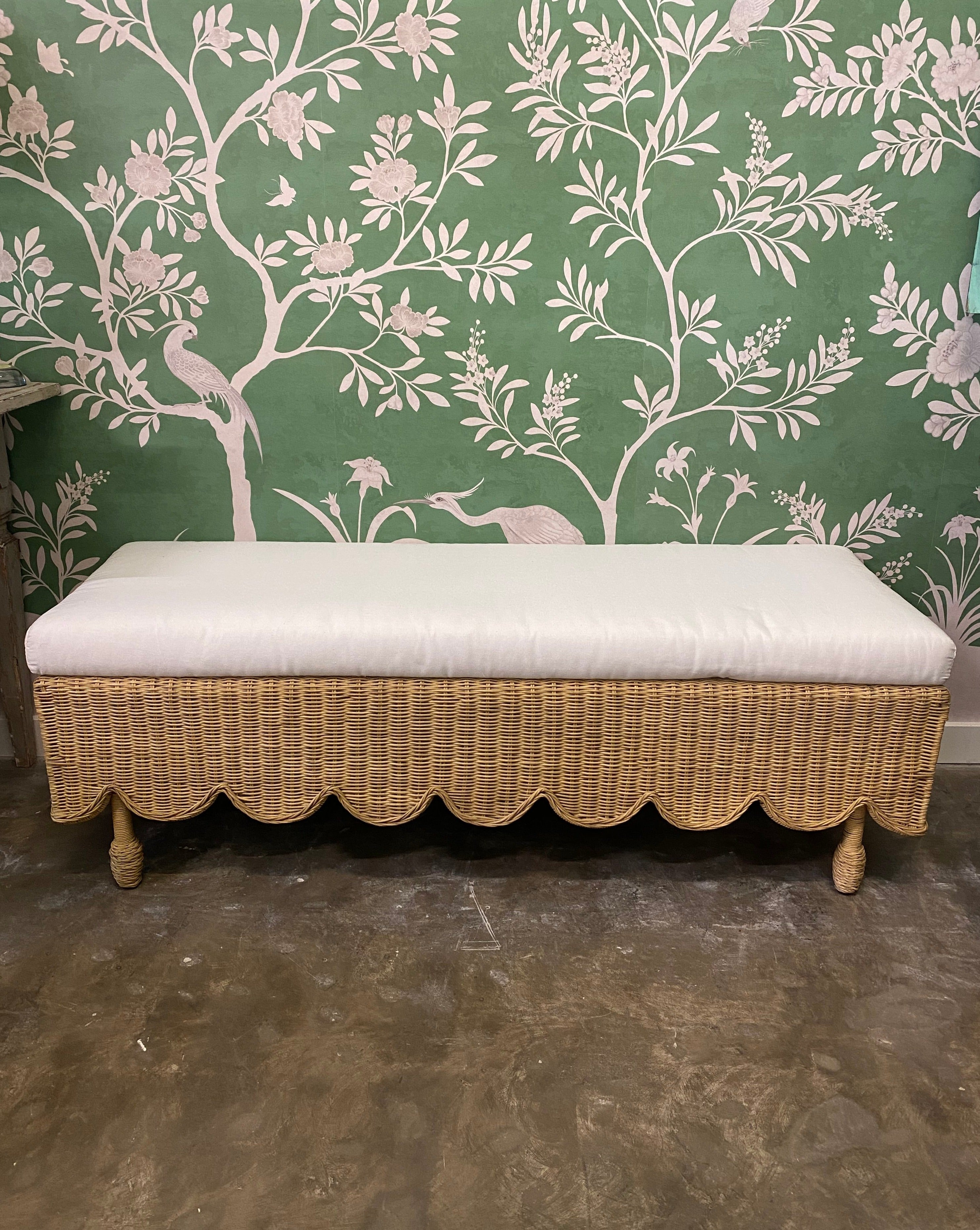 'Sophie' Rattan Scallop Bench – Magnolia Interiors Australia